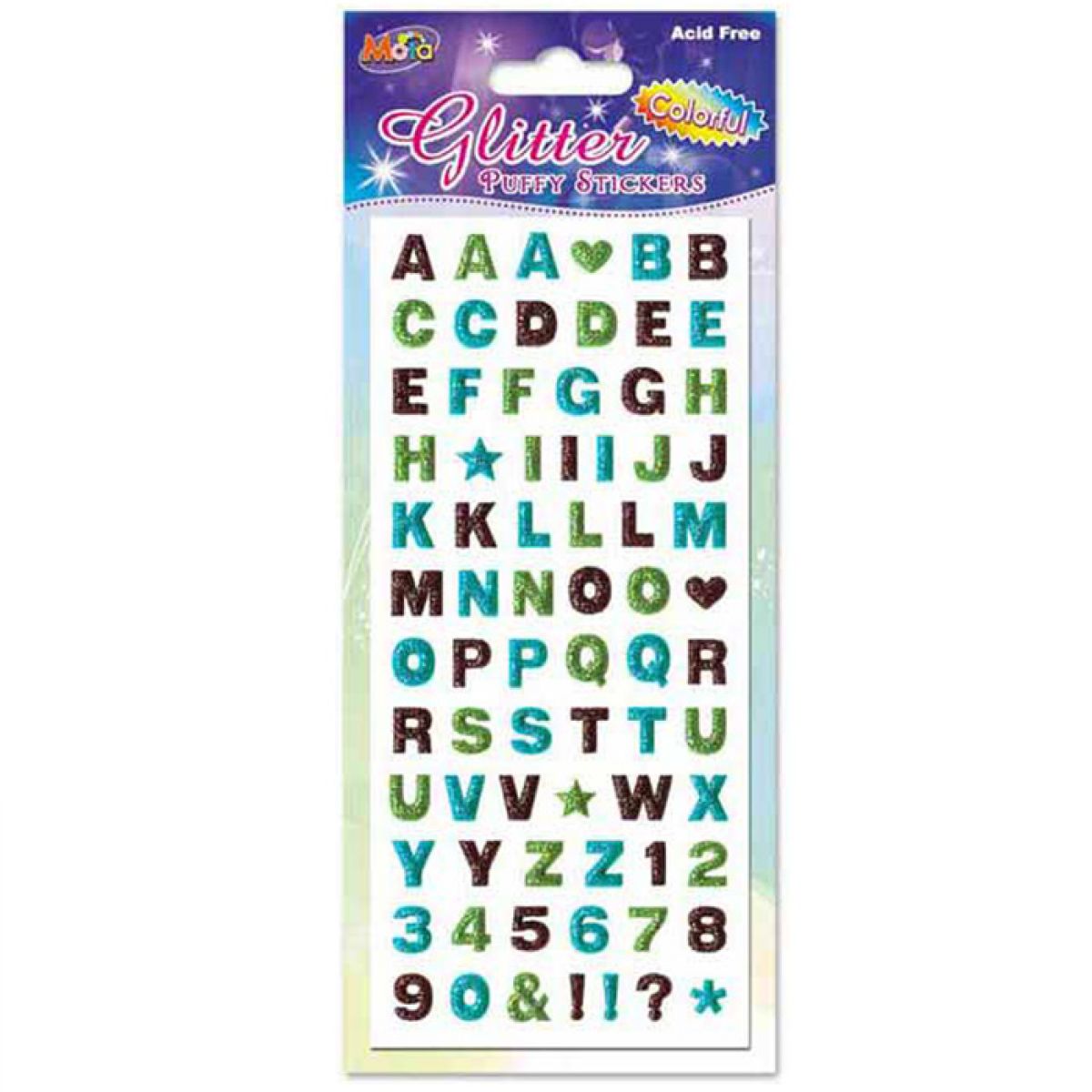 HM Studio Samolepky - třpytivá písmena a čísla II | Maxíkovy hračky