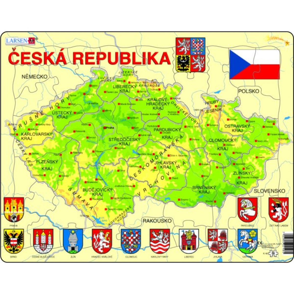 Larsen Puzzle mapa České Republiky | Maxíkovy hračky