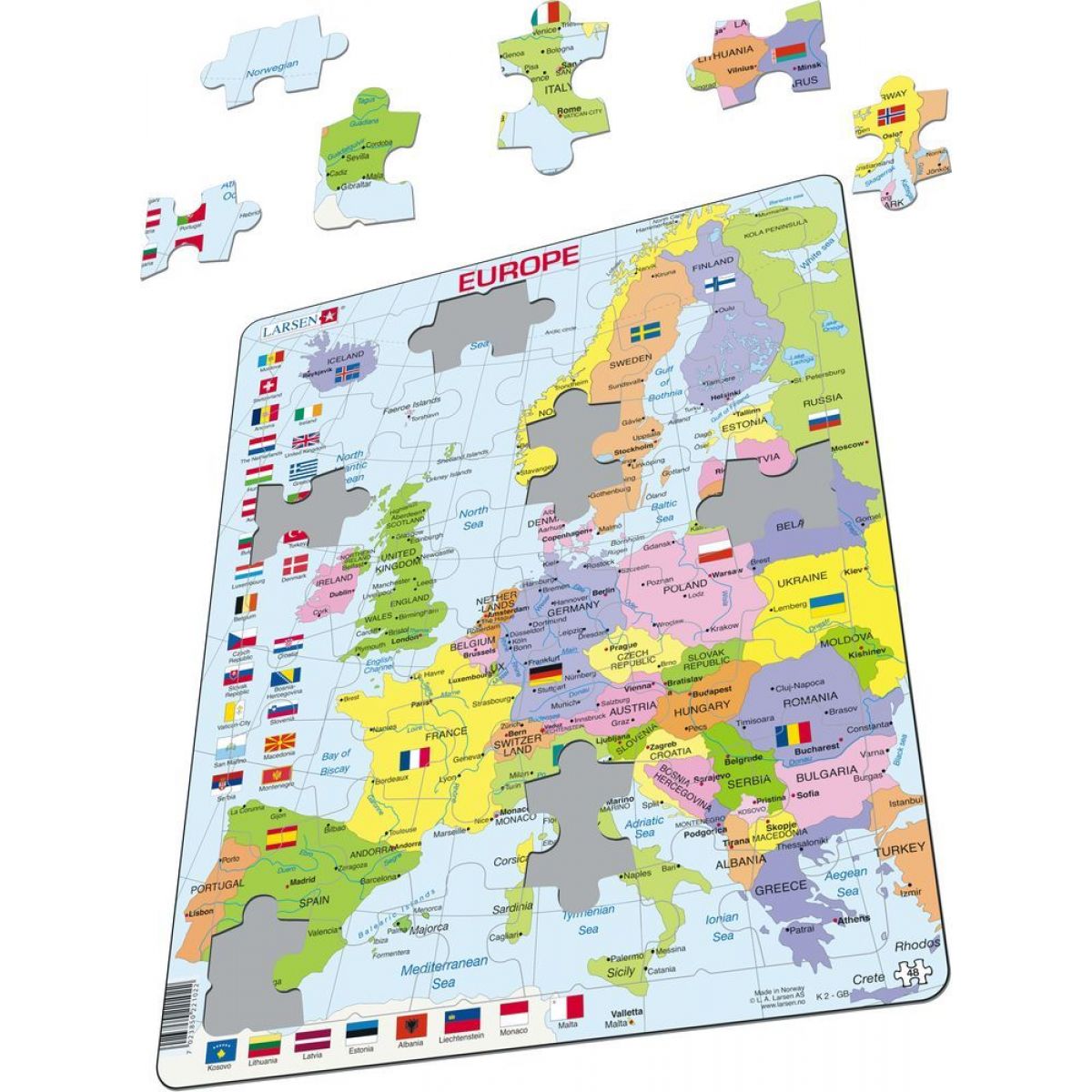 Larsen Puzzle Mapa Evropy Maxi | Maxíkovy hračky