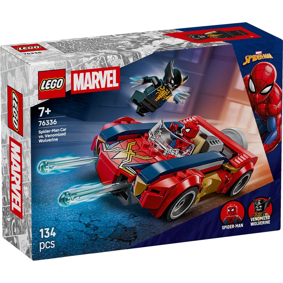 LEGO® 76336 Spider-Man a auto vs. venomizovaný Wolverine | Maxíkovy hračky
