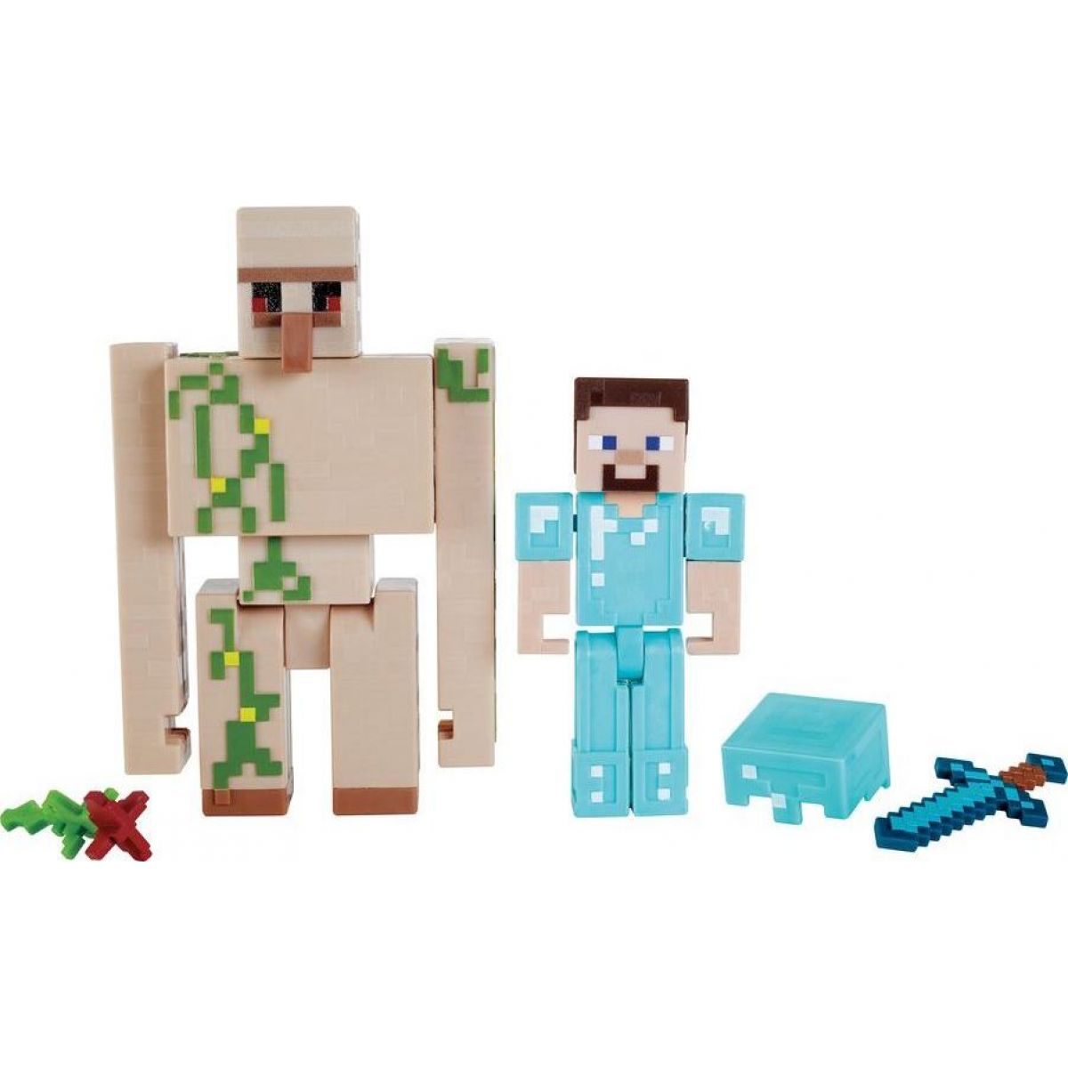 Mattel Minecraft 8 cm figurka dvojbalení Steve and Iron Golem ...