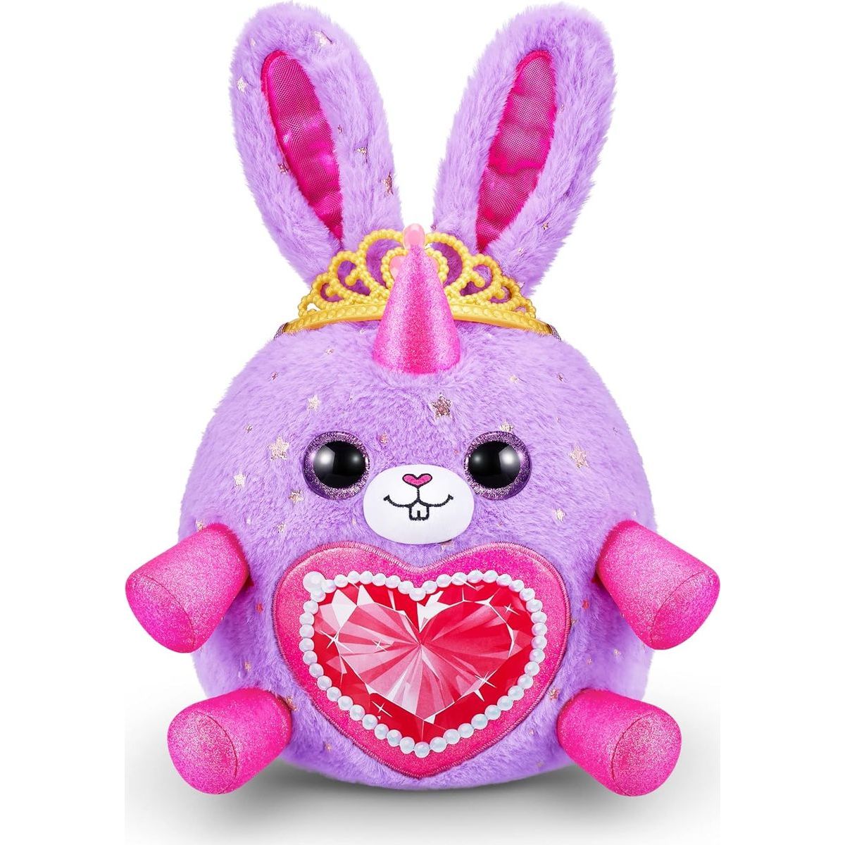 Rainbocorns Plyšový jednorožec s korunkou fialový králíček - Poškozený ...