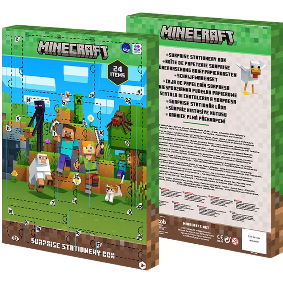 Sada překvapení Pixie Crew & Minecraft 24 kusů, školní potřeby | Maxíkovy hračky