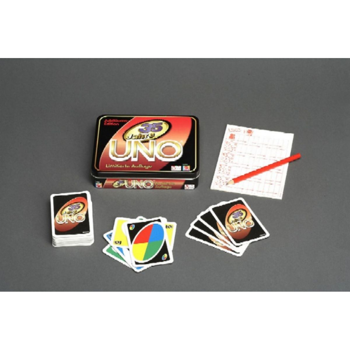 Scrabble UNO Výroční karty v plechovce Mattel K4687 | Maxíkovy hračky